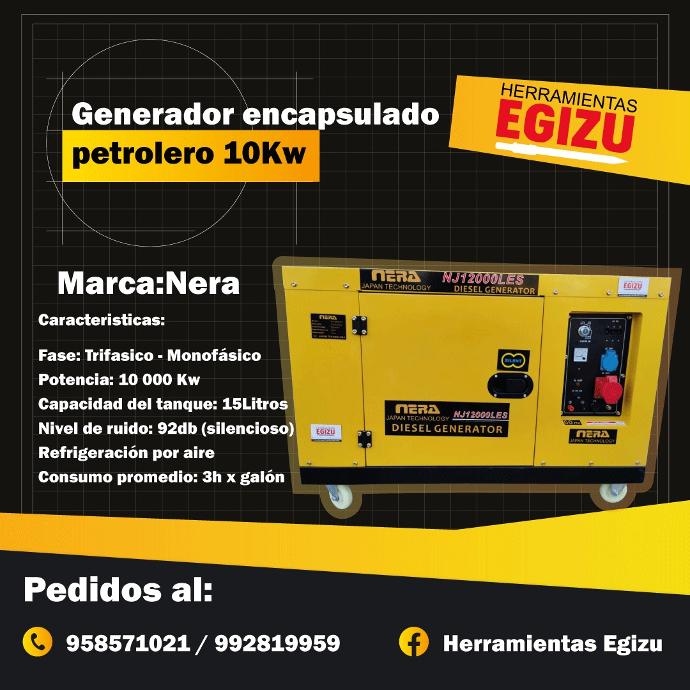Generador Diesel 10 Kw Encapsulado - Nera | HERRAMIENTAS EGIZU